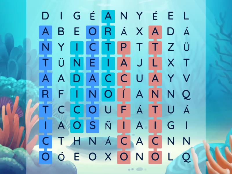 Los océanos - Sopa de letras