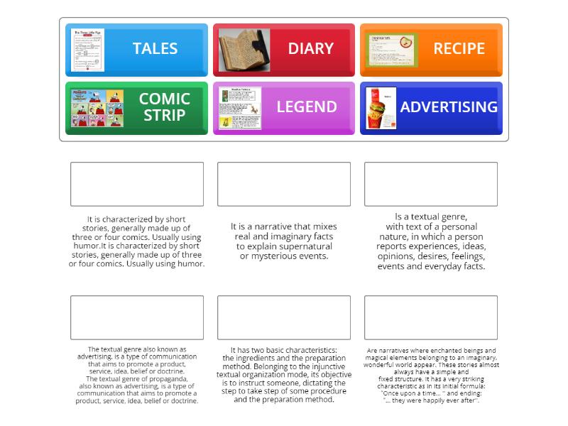 TEXT GENRES - Match up