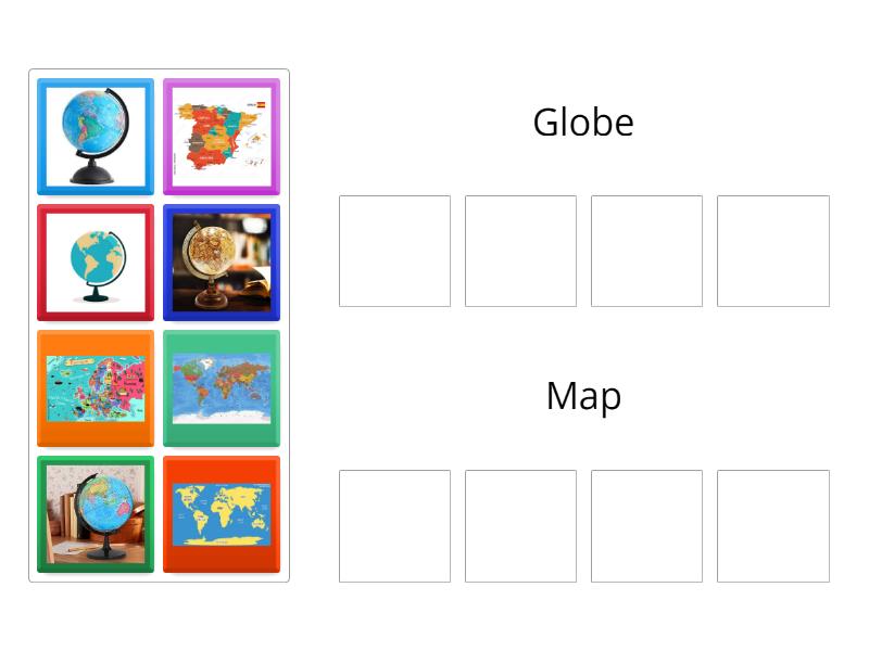 Our world: map vs globe - Ordenar por grupo
