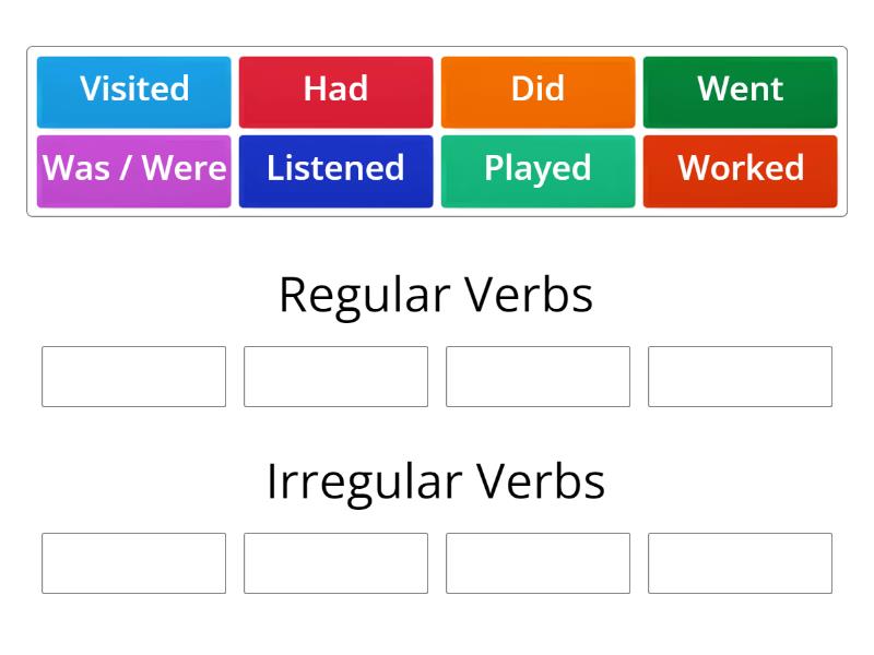 Regular x Irregular verbs - Group sort