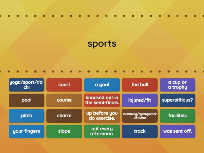 Collocations (sport) - Cada oveja con su pareja
