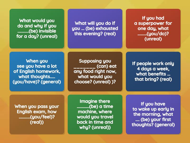 1 Conditionals speaking (with answers). - Flip tiles