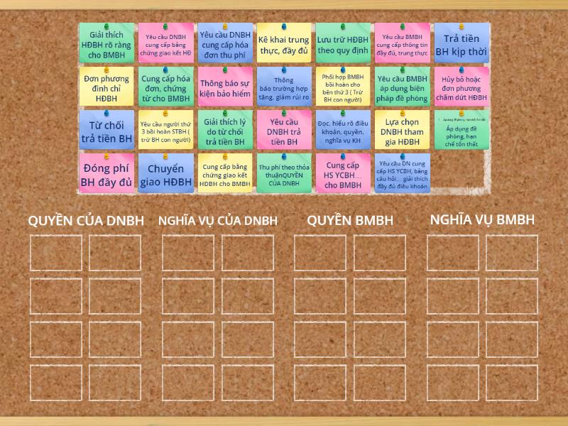 QUYỀN VÀ NGHĨA VỤ DNBH BMBH - Group sort