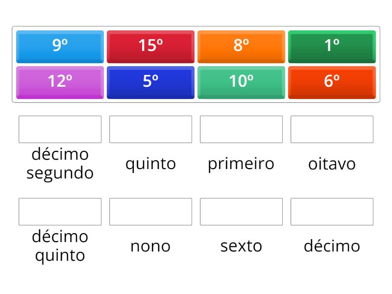 NÚMEROS ORD. - Match up