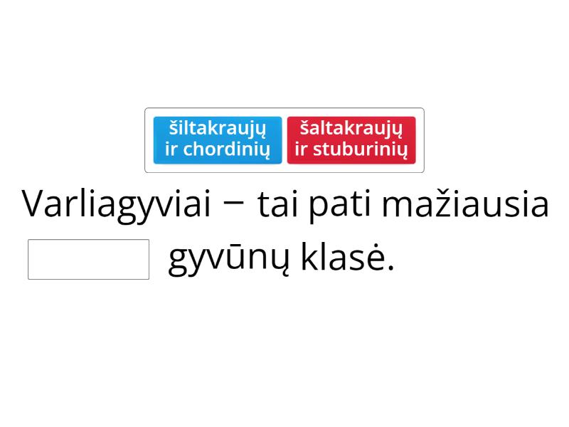 6.10.2. Varliagyviai - Complete the sentence