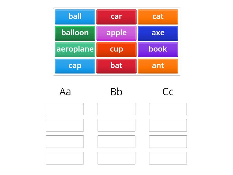 4. a b c - Group sort