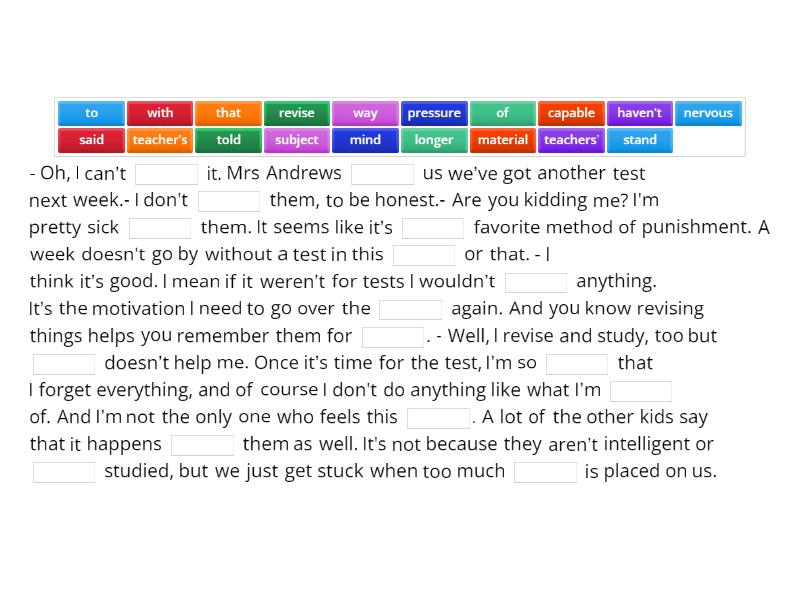 Matura- List. 3A - Complete the sentence