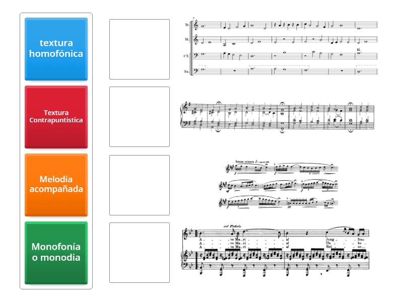 Las texturas musicales - Match up