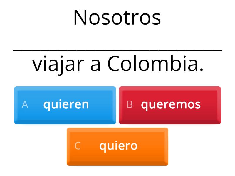 Uso de los verbos querer, tener y poder del presente indicativo - Quiz