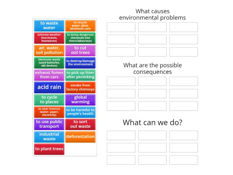 LESSON 18. NATURE AND THE ENVIRONMENT - Group sort