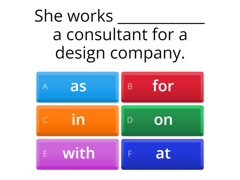 WORK + prepositions - Quiz