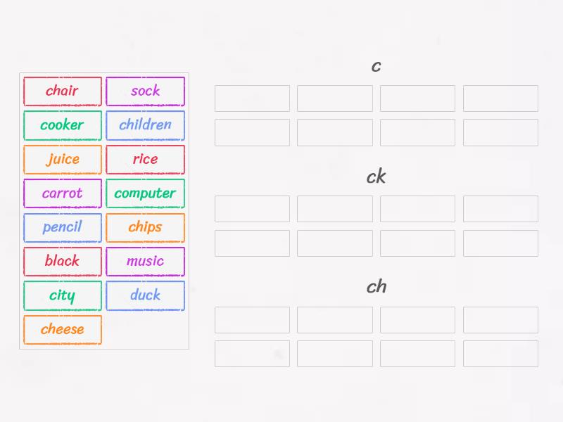 c, ck, ch - Group sort
