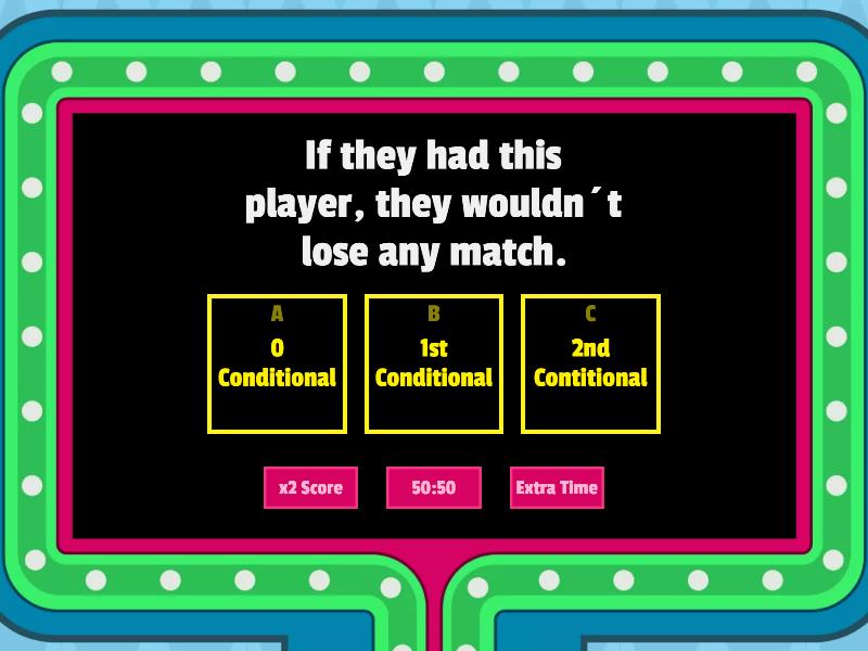 0, 1st, 2nd Conditionals - Gameshow quiz