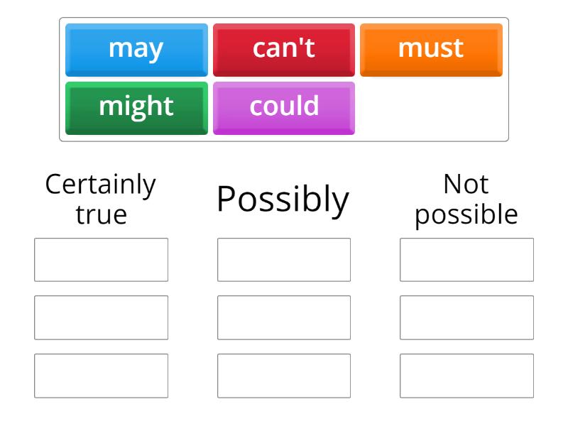 B1 PET 1 Modal verbs of deduction and speculation - Group sort