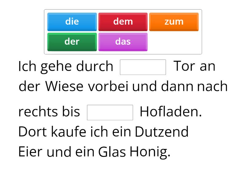 Sätze ergänzen - Spaziergang auf dem Bauernhof - Complete the sentence