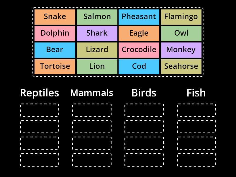 Animal Categories - Group sort
