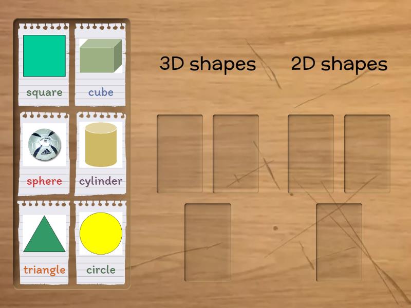 2D shapes and 3D shapes - Group sort