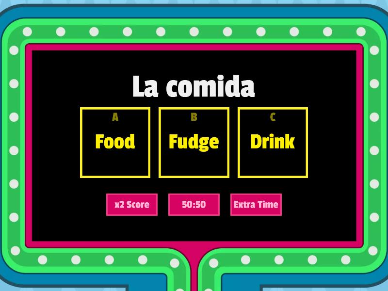 Las Comidas y Las Bebidas - Gameshow quiz