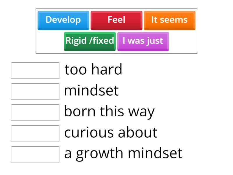 Fluentize B1. Developing a growth mindset. Part 1 - Une las parejas
