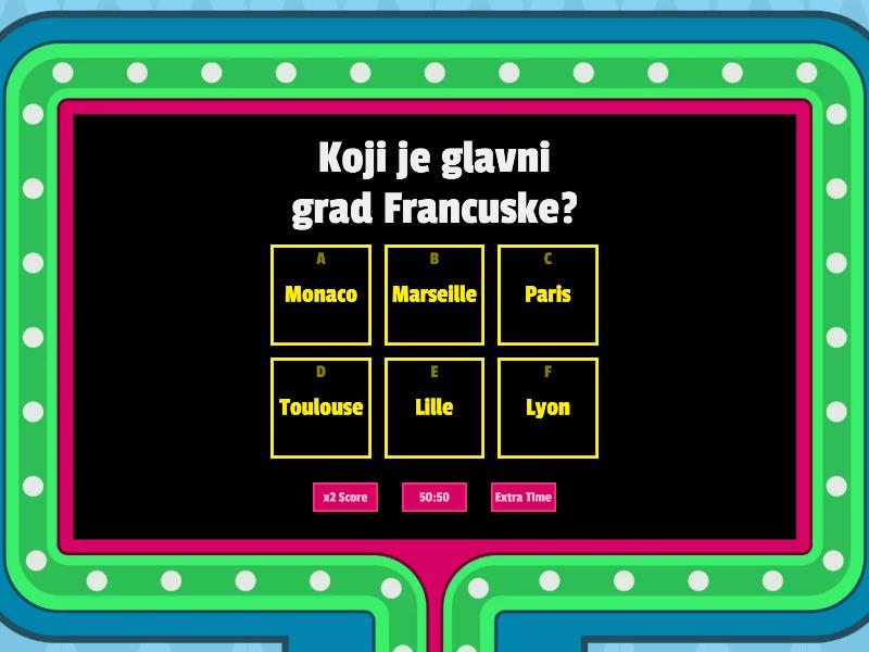 Glavni gradovi - Gameshow quiz