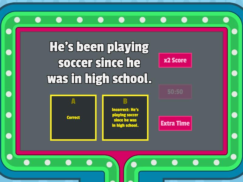 Verb Tenses - Common Errors - Gameshow quiz
