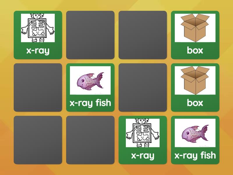 Letter sound X Match the pictures - Matching pairs