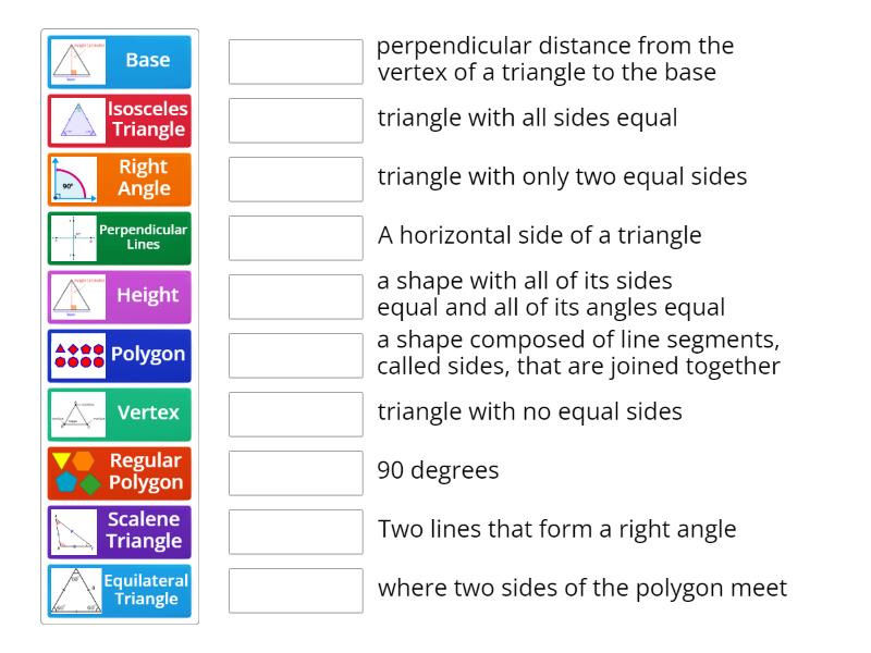 Triangle Vocabulary - Match up