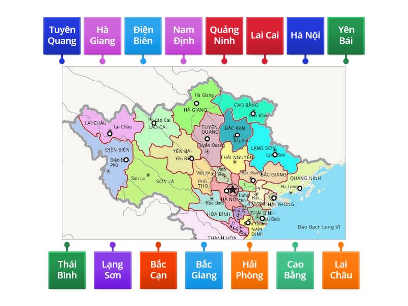 Bản đồ miền bắc - Labelled diagram