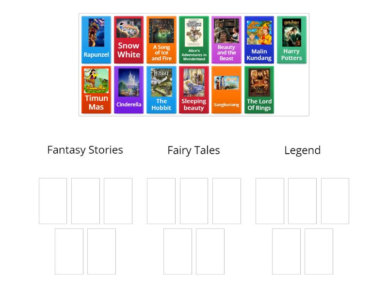 Example Of Legend, Fairy Tale and Fantasy - Group sort