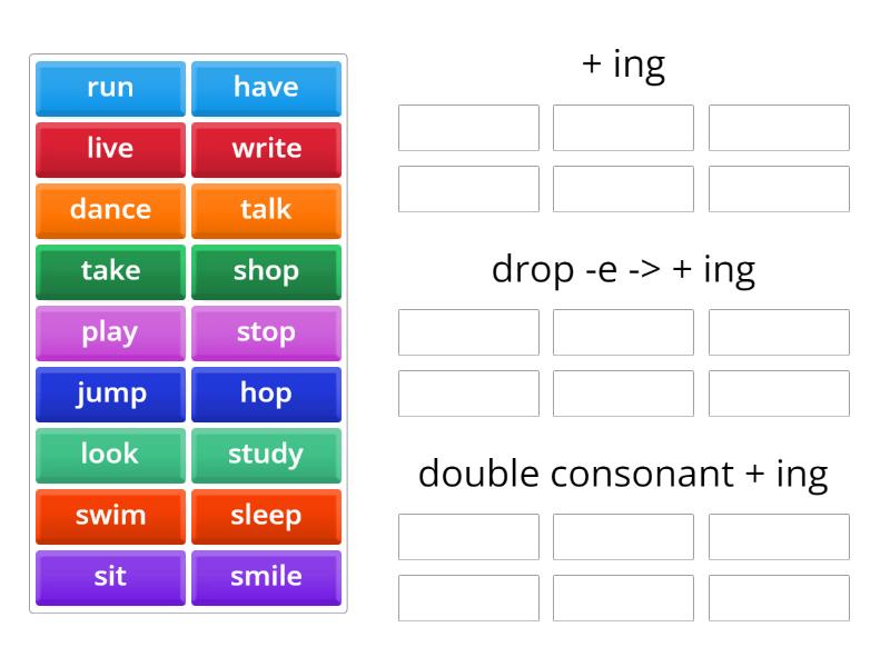 rules -ing - Group sort