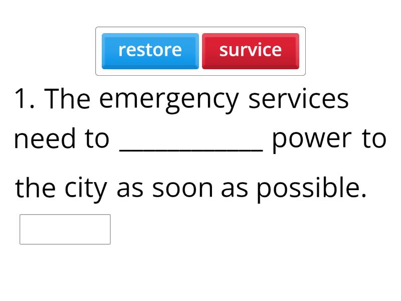 Help and Rescue A2 - Complete the sentence