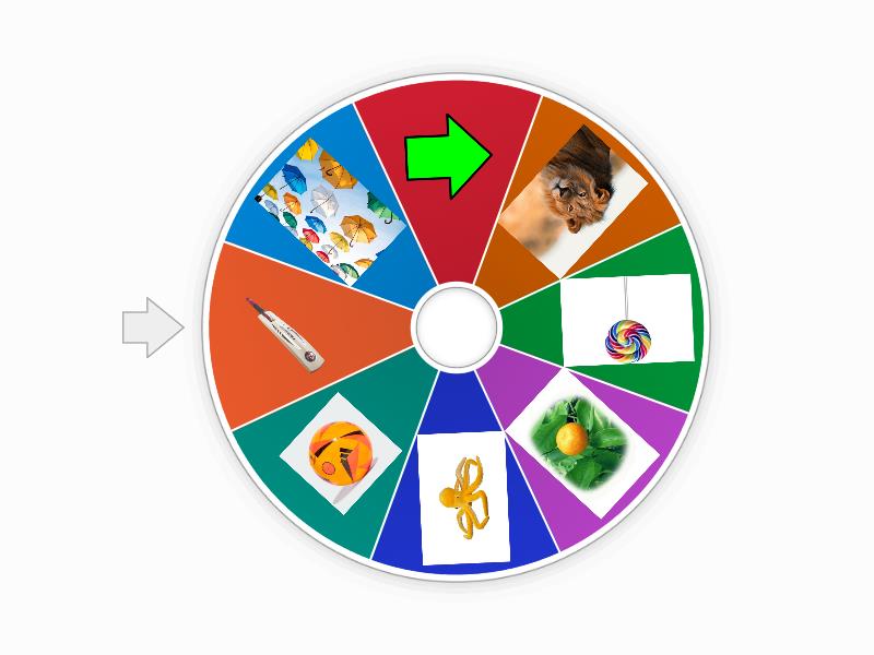 Identify the objects and say the initial sound - Spin the wheel
