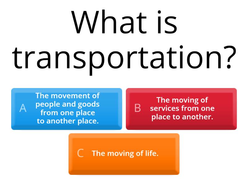 Transportation - Quiz