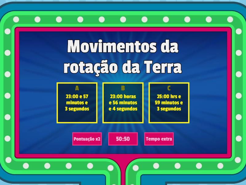 Movimentos da terra - Gameshow quiz