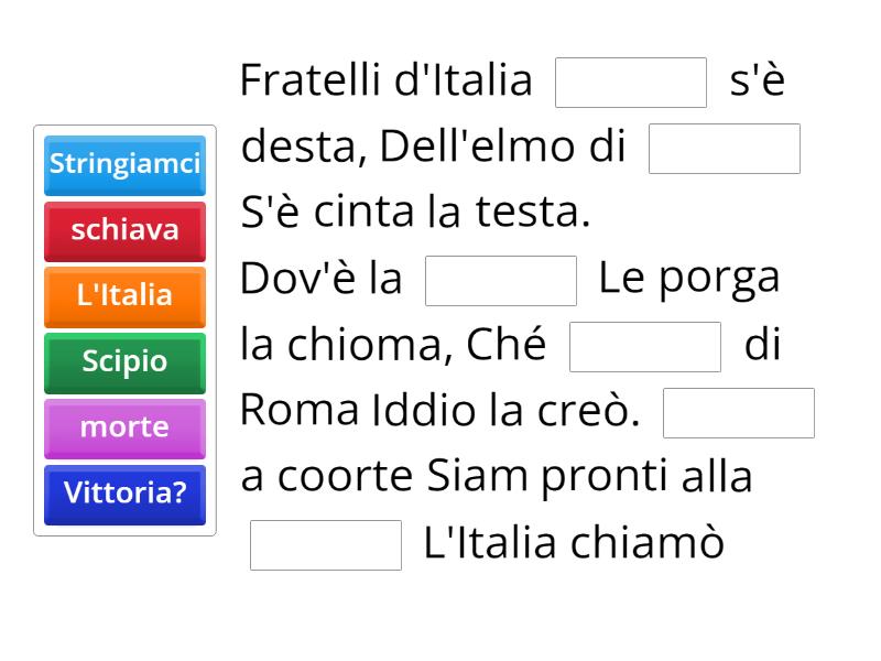 inno d'italia - Complete the sentence