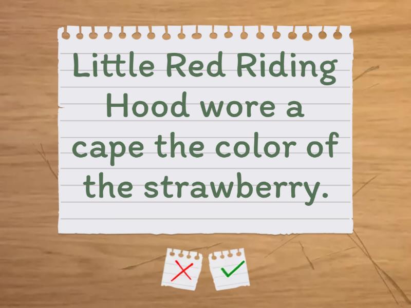 true false red riding hood - Flash cards