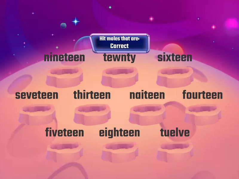 NUMBERS 0-20 - Whack-a-mole