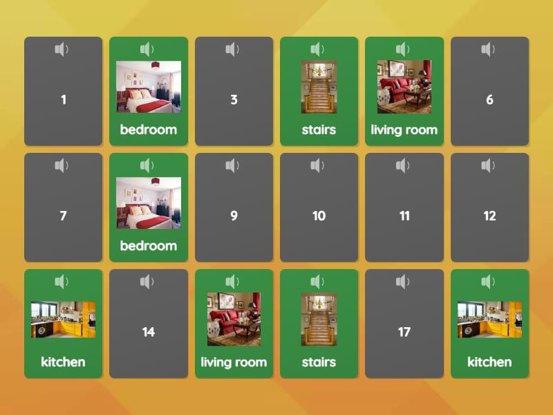 parts of the house - Matching pairs