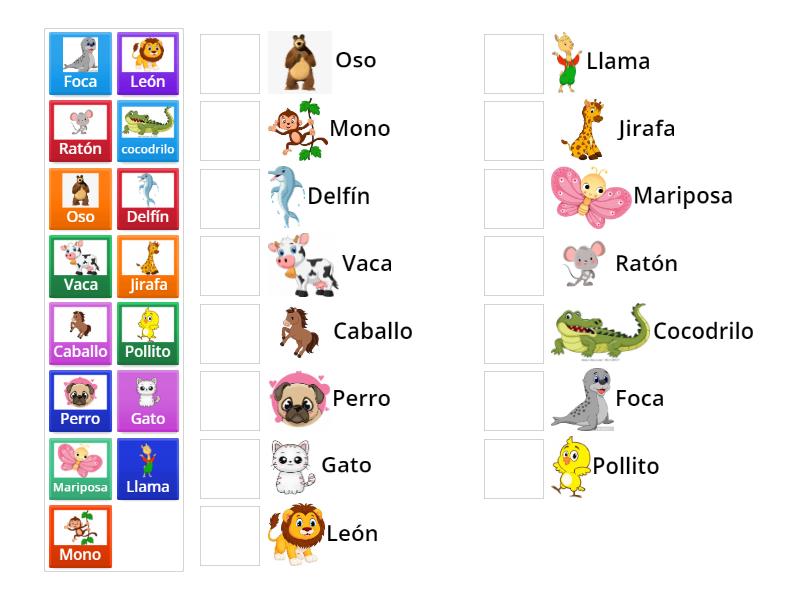 ARRASTRA Y ENCUENTRA LA PAREJA DE LOS ANIMALES - Match up