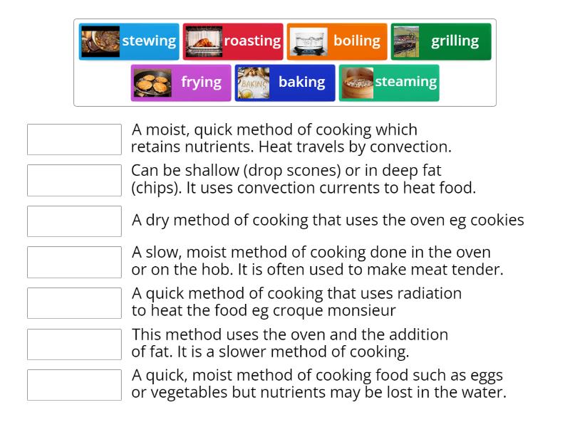 Methods of cooking - Match up