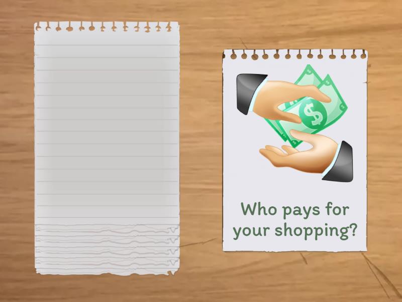 A1. Shopping: Verb practice - Speaking cards