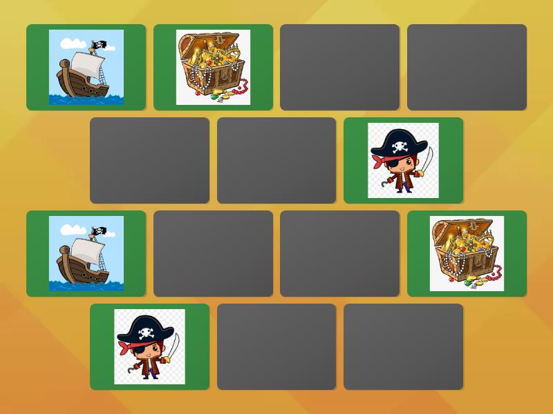 pirate Pete wordwall - Matching pairs