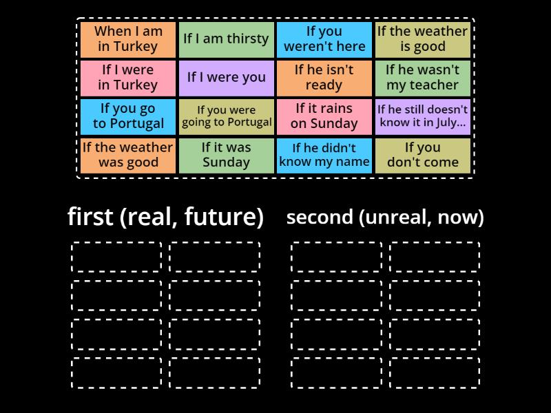 First / second conditionals - Group sort