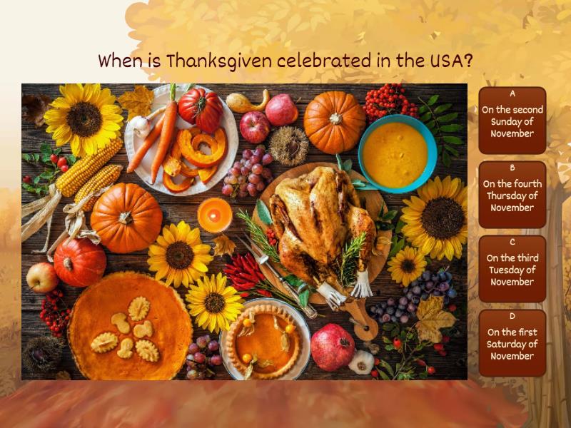 Thanksgiving history and traditions - Quiz