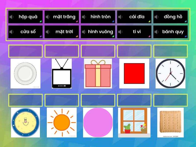 2D shapes with everyday objects - Une las parejas