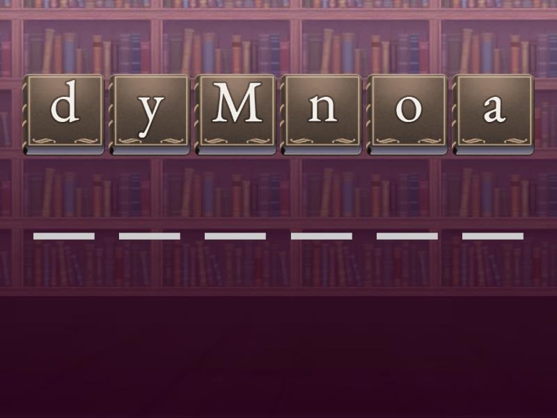 Put letters in the correct order to write the days of the week - Anagrama