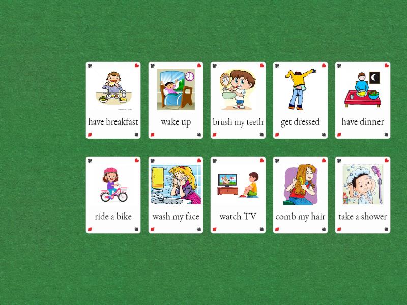 daily routines - Speaking cards