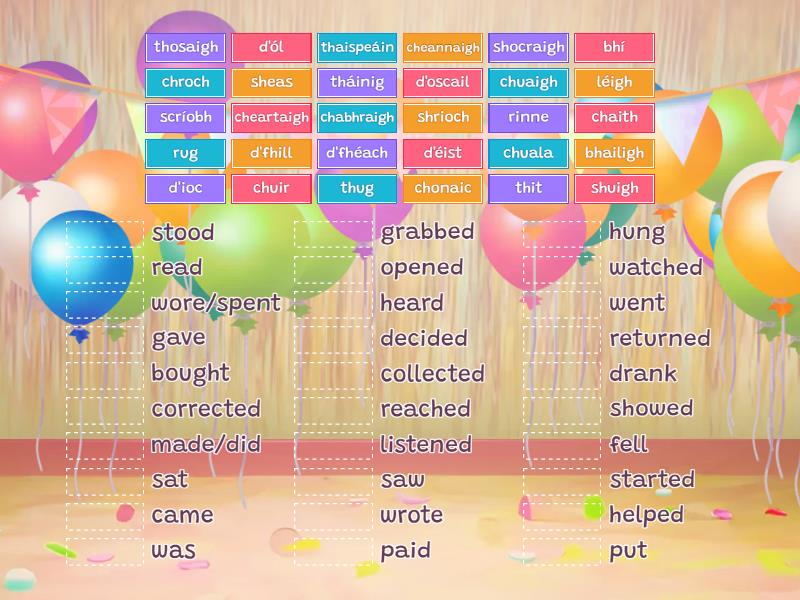 Irish Verbs - Match up