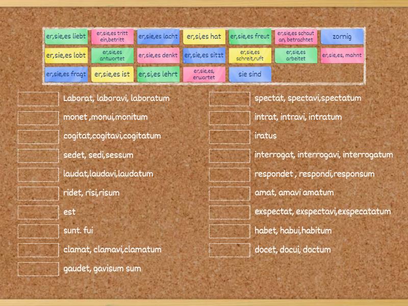 Latein 1+2 verben - Match up