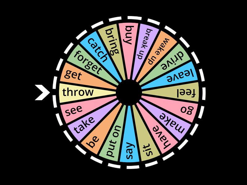 irregular verbs - Spin the wheel